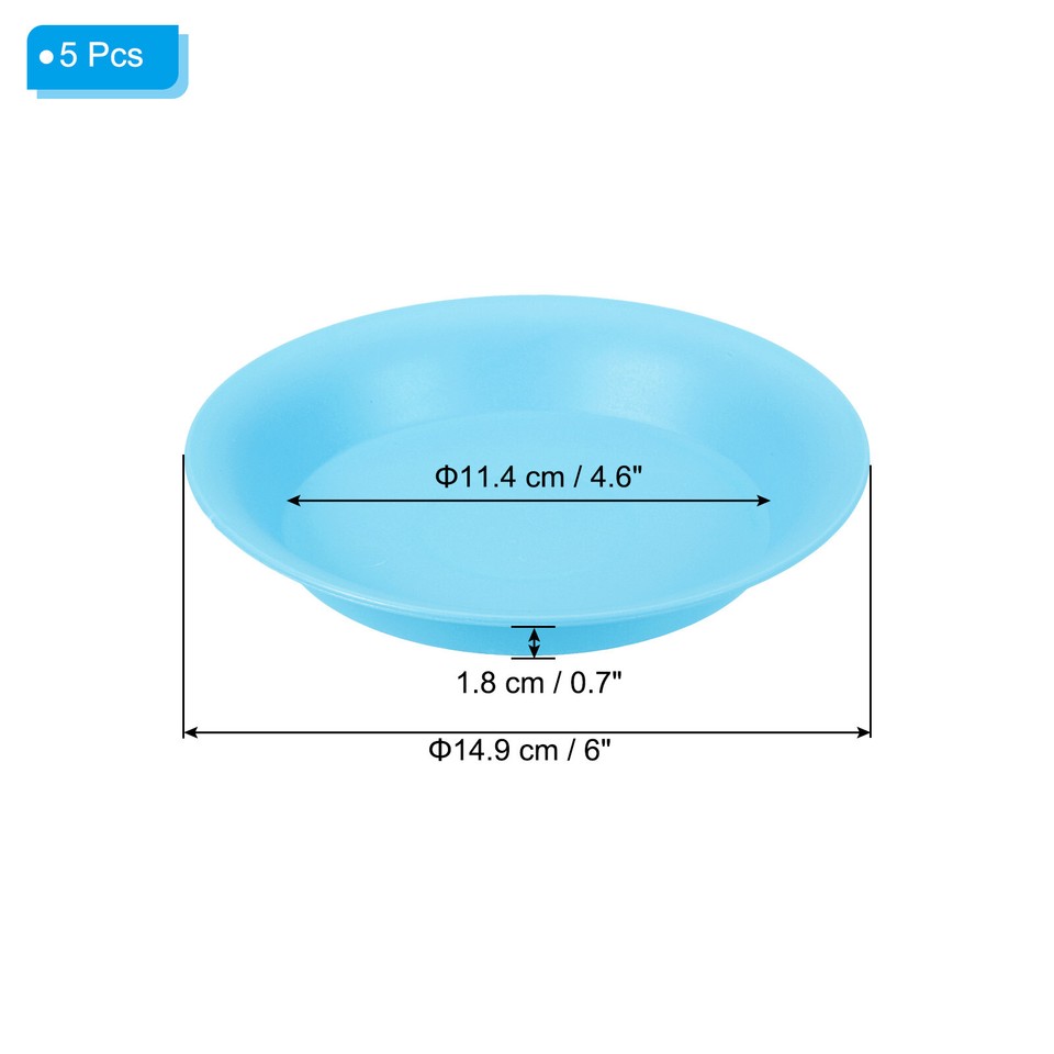 6 Inch Plant Saucer Tray, 5Pcs Round Plastic Water Tray, Blue | eBay