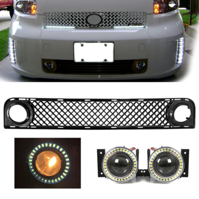 Front Bumper Lower Grille Grill&LED Fog Lights Pair For 2008 2009 2010 ...