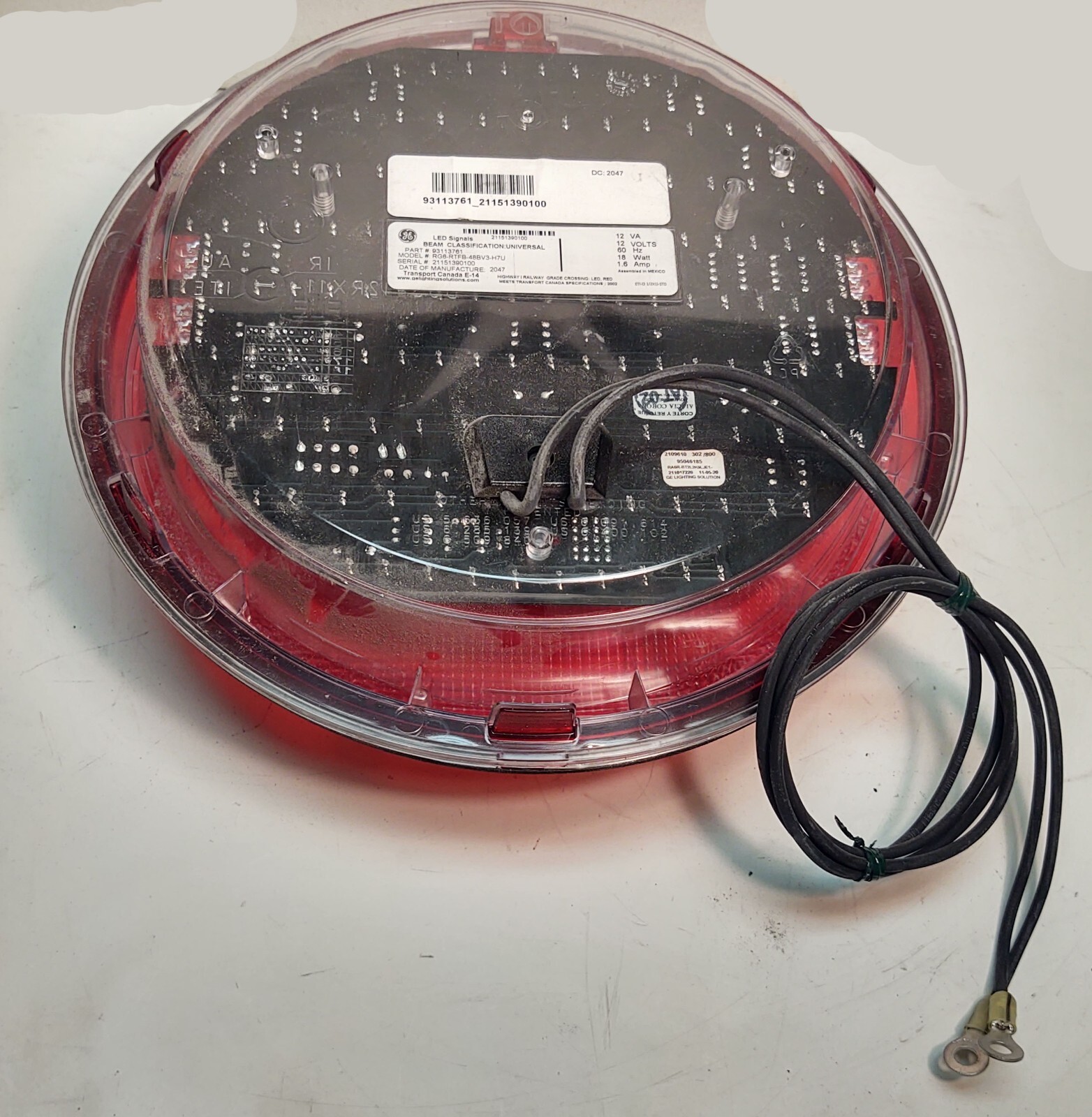 NIB GE 93113761 Railroad Crossing Grade Gate Arm Safety Flashing LED ...