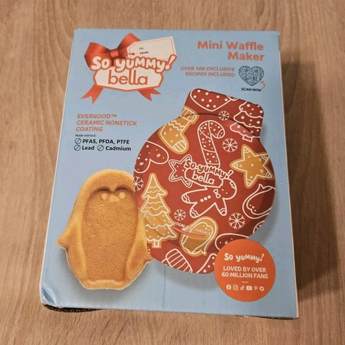 Bella Mini Waffle Maker Christmas, Multicolor, Holiday Edition (PENGUIN ...