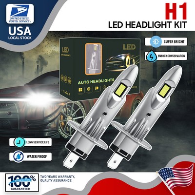 2x Super Bright H1 LED Headlight Kit High Low Beam Fog Driving Bulbs ...