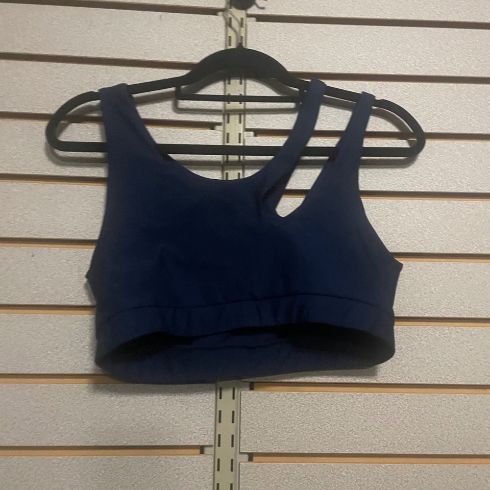 Becco Navy Blue Asymmetrical Strap Sports Bra Size L | eBay UK