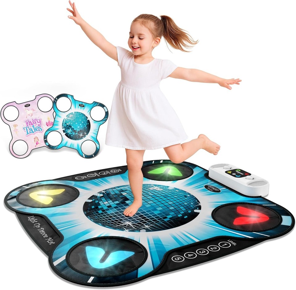 Light Up DJ Dance Mat for Kids - Bluetooth & AUX Compatible - 3 Fun ...
