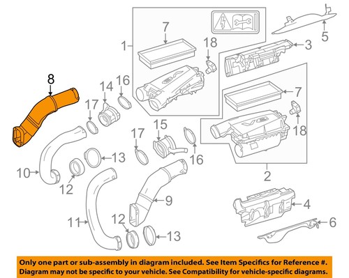 Mercedes MERCEDES-BENZ OEM GL550 Air Intake-Inlet Duct Tube Hose Left ...