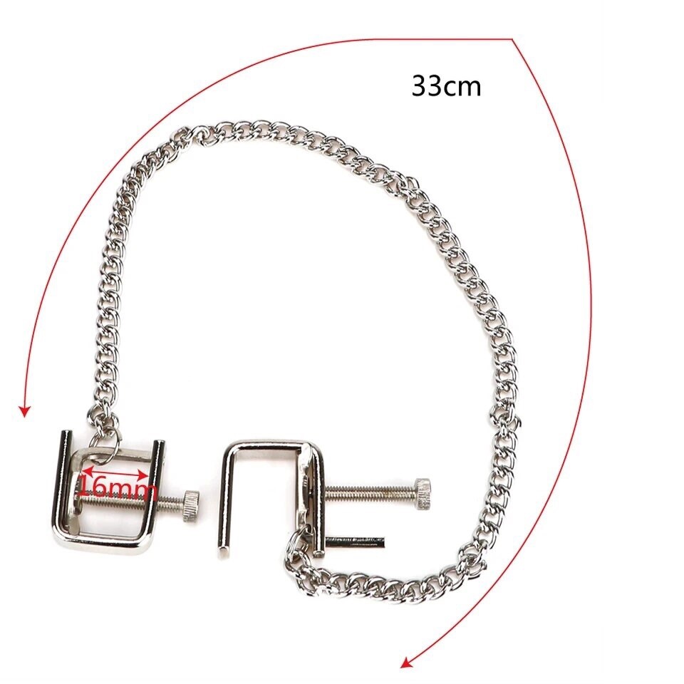 Nipple Clamps with Chain Clip Clamp BDSM Bondage Metal Sex Toys for ...