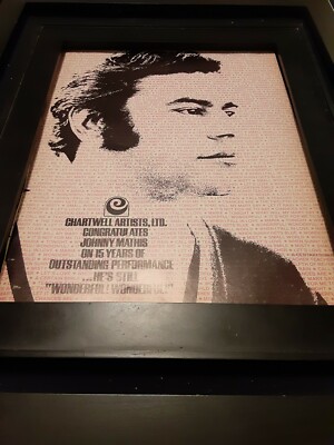 Johnny Mathis 15th Anniversary Rare Original Promo Poster Ad Framed! | eBay