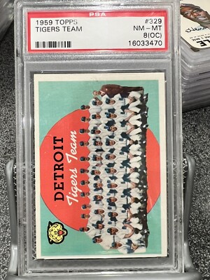 1959 TOPPS #329 TIGERS TEAM PSA 8 (OC) KALINE HOF 3315 | eBay