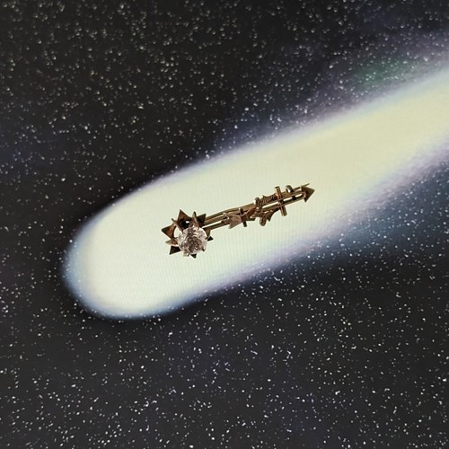 Antique Halley's Comet Rose Gold Brooch Pin Georgian Paste Glass ...