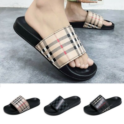 Men's Fashion Sliders Slippers Slip On Soft Flip Flops Mules Party ...