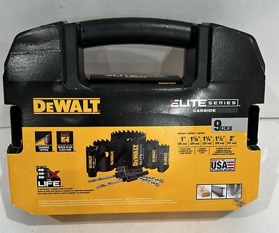 Dewalt Elite Series Metal Cutting Carbide Hole Saw Kit 9Pc OPEN BOX(C4 ...