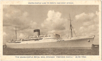 Pretoria Castle. The Union-Castle Royal Mail Steamer ship. Vintage ...