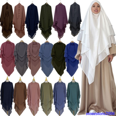 Muslim Women Khimar Prayer Hijab Scarf Islamic Tops Headscarf Burqa ...