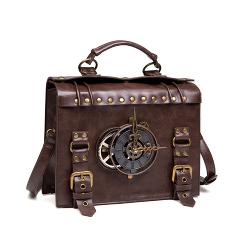 Steampunk New Handbag Top PU Leather Punk Industrial Retro Shoulder ...