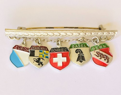 Switzerland Pin Badge Pendant Souvenir Zurich Bern Basel Schweiz Rare ...