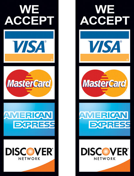 We Accept Credit Card Logos