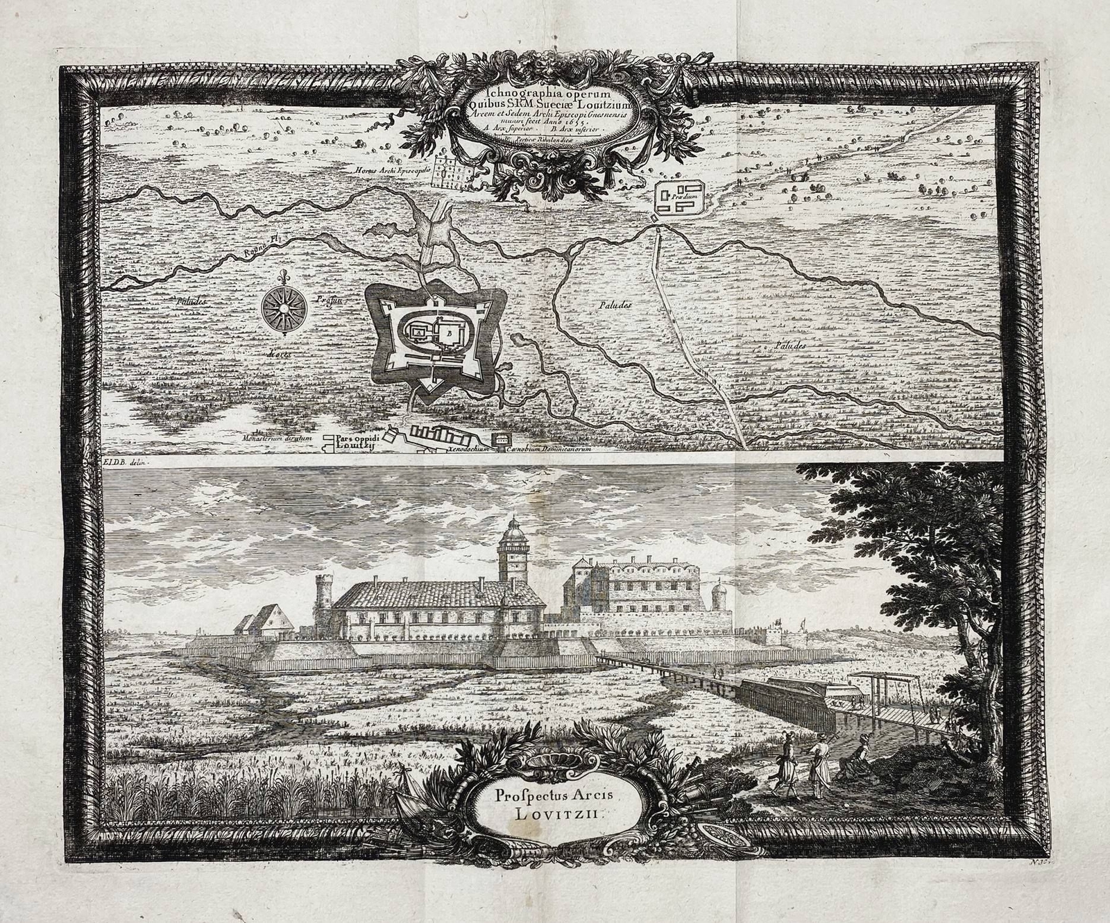 Lowicz Lodz Pologne Polska Carte Map Gravure sur Cuivre Pufendorf ...