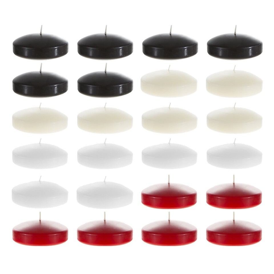 Mega Candles - Unscented 3" Floating Disc Candles - White, Set of 24 | eBay