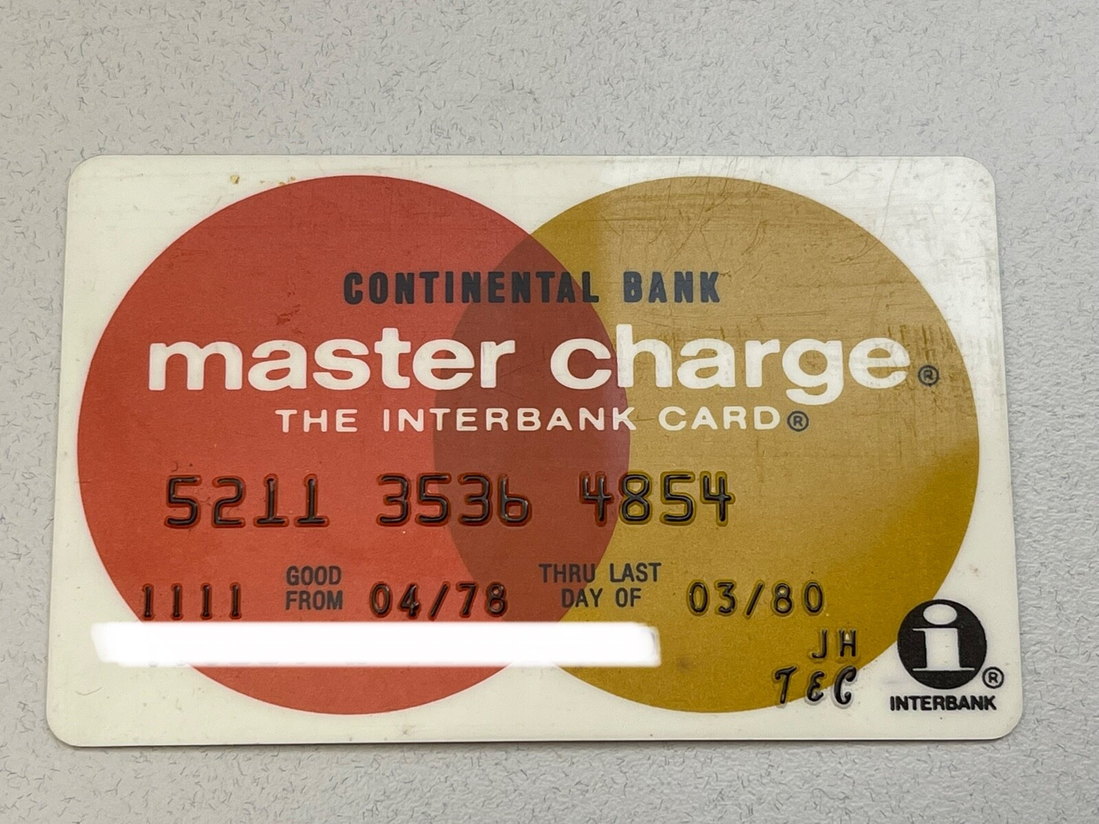 MasterCharge Credit Card CONTINENTAL BANK Town & Country Charge Expired ...