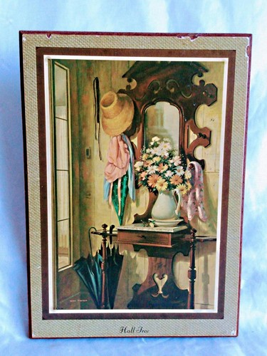 HAUNTED Vintage Dan Toigo Print on Wood Plaque Titled Hall Tree ~ B. P ...