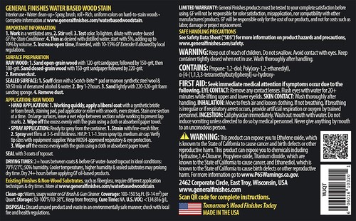 General Finishes 1 Pint Graphite Water Based Stain Low Odor Indoor Use ...