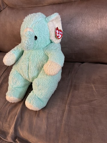 Vintage Ty Tylon Mint Green Elephant Plush Rattle Lovey 2000 With TAG ...