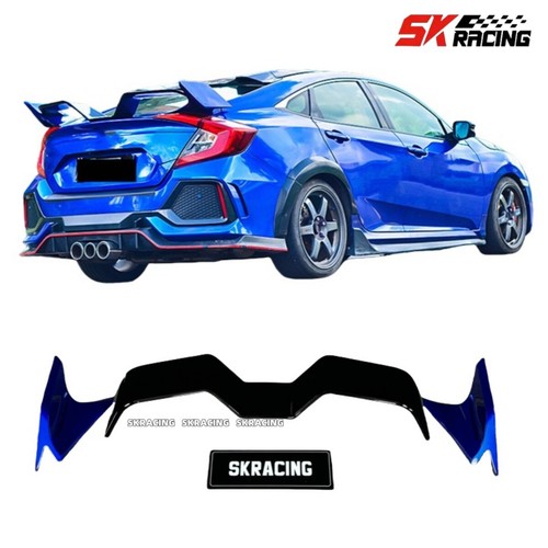 Blue+Black Rear Spoiler Gull Wing Tail Wing Kits For Honda Civic Sedan ...