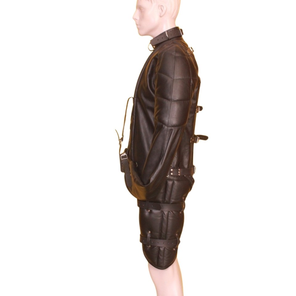 Leather Straight Jacket Asylum Straitjacket Body Harness Armbinder ...