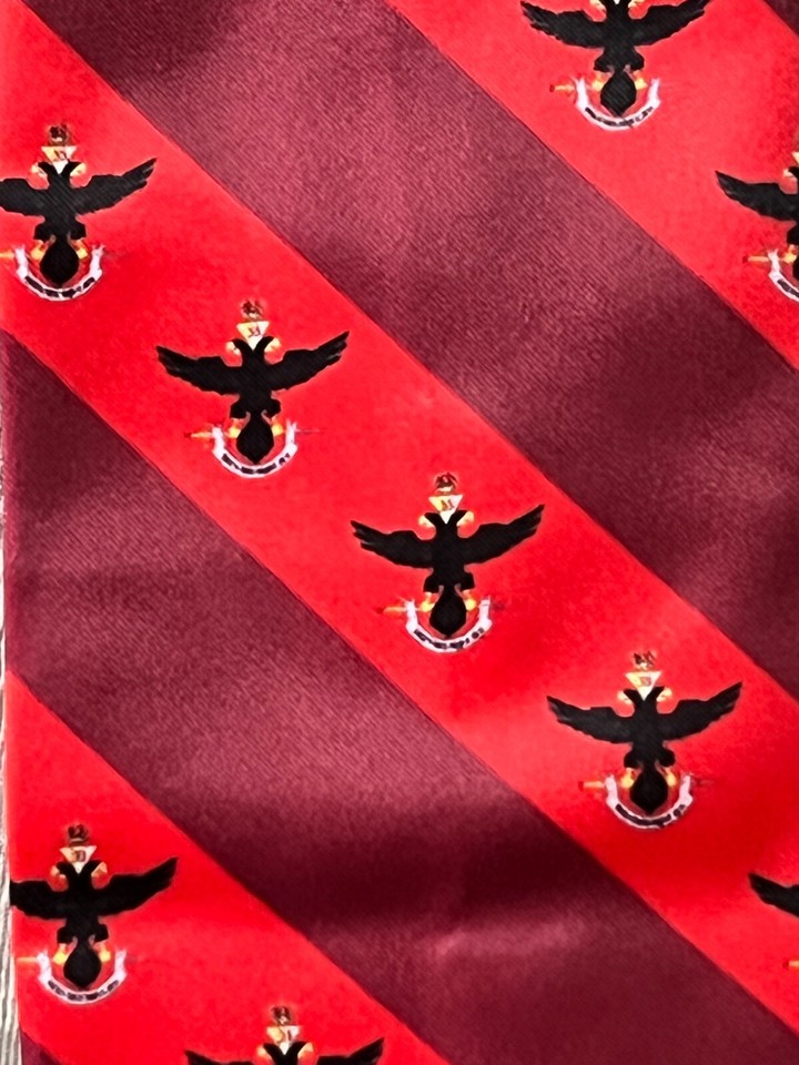 Scottish Rites 33rd Degree Masonic Red Necktie Eagle Red Stripe NEW! | eBay