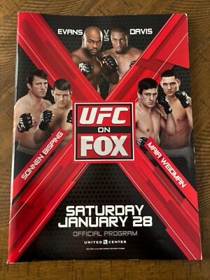 UFC on Fox Program United Center Evans vs Davis official program | eBay