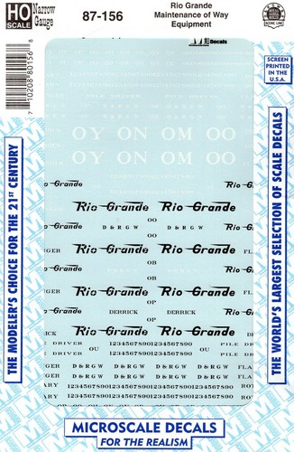 HO Scale Microscale 87-156 Denver & Rio Grande Western Work Train/MOW ...