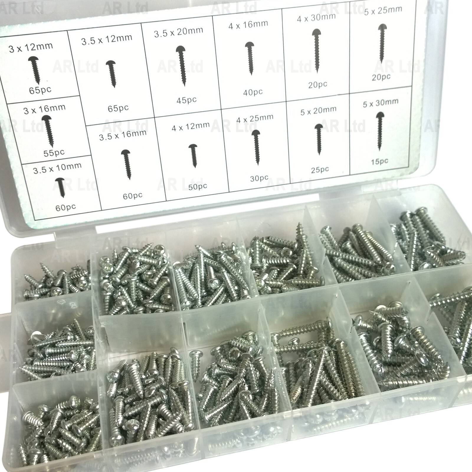 Self Tapping Philips Cross Head Screws. Assorted sizes 550 Self Tapping ...
