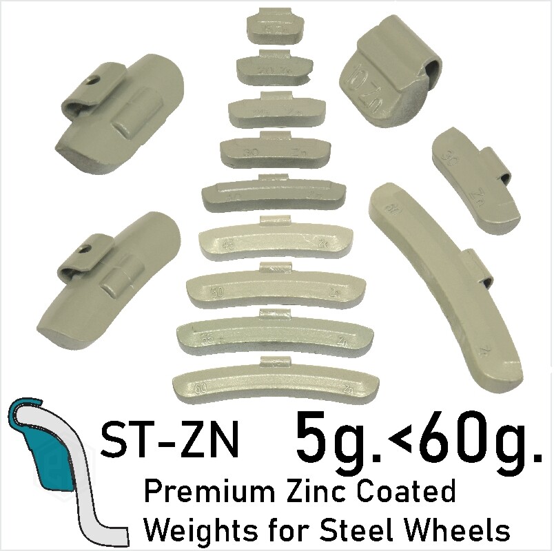 Premium Coated Zinc Balancing Wheel Weights 5g 10g 60g Clip-On Steel ...