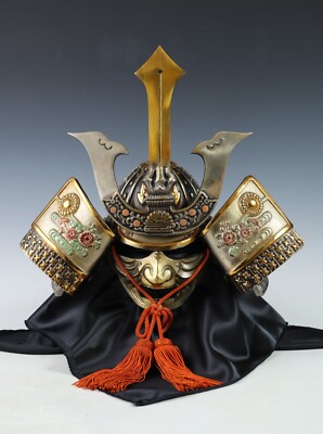 Old Vintage Samurai Helmet -colored Kusunoki Masashige Helmet- with a ...