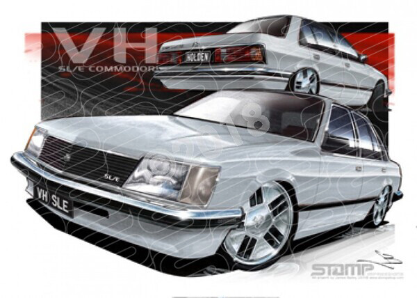 Holden Commodore VH 1981 VH SLE SILVER COMMODORE A3 FRAMED PRINT (HC126 ...