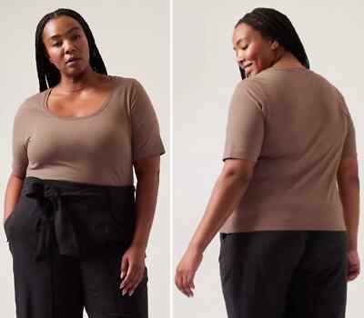 NWT *Athleta Women's Outbound Scoop Tee** Plus Size 3X** Rustic Beige ...