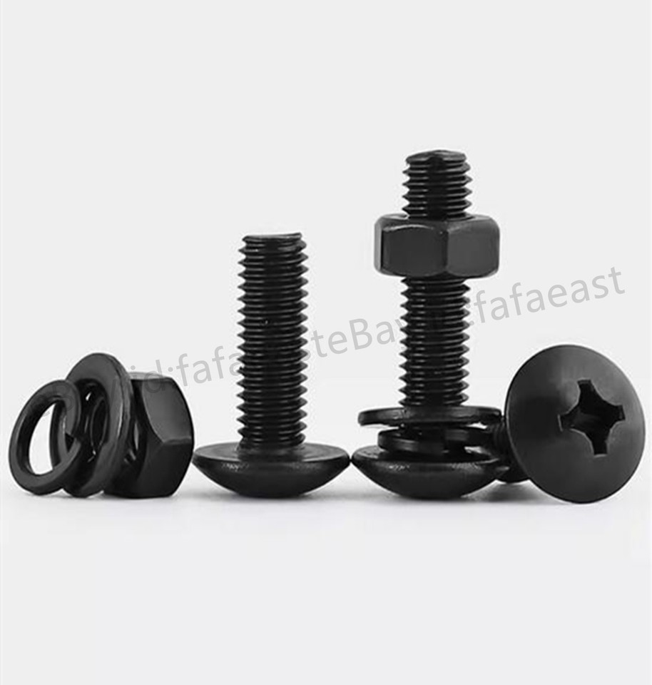 M2-M6 Phillips Truss Head Screw+Nut+Flat/Spring Washers Kit A2 304 ...