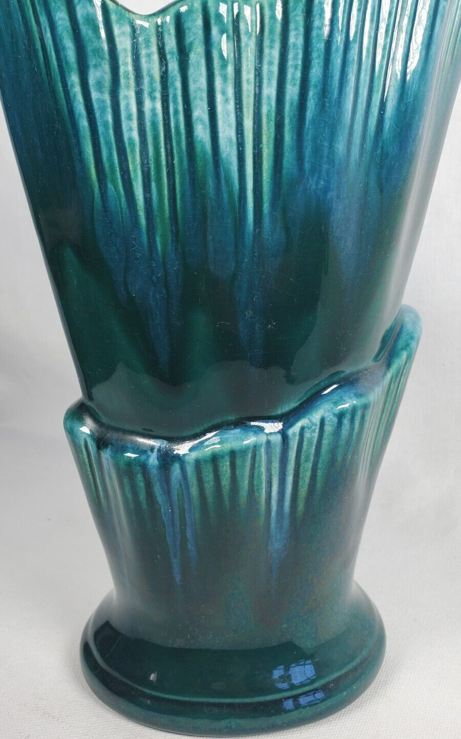 Rare Vintage Gilner Pottery Vase #H-516 Green/Blue/Aqua Art Deco Large ...