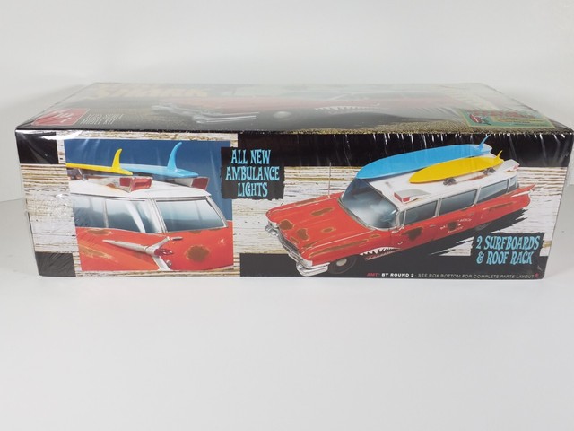 AMT Surf Shark 1959 Cadillac Ambulance 1/25 Scale Model Car Kit (1242 ...