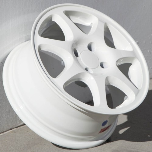4 CIRCUIT PERFORMANCE CP42 15x7 4x100 +35 WHITE WHEELS USDM INTEGRA ...