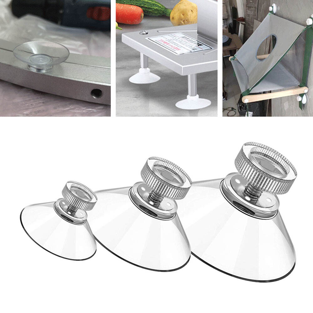 20Pcs Strong Suction Cups Rod Knurled Hook Clear Kitchen Glass w/ M4 ...