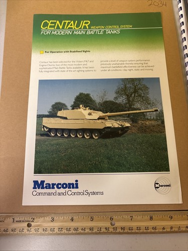 VTG Marconi Centaur Weapon Control System Main Battle Tank Brochure ...