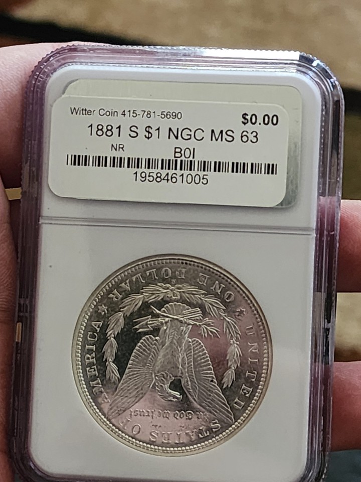 1881-S Morgan Silver Dollar - NGC MS 63 - Brown Label- Cartwheel Luster ...