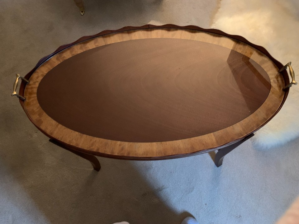 Coffee Table/Butlers Tray with Glass Top | eBay UK