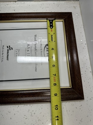 ECVC Picture Certificate Frame Document size 8.5 x 11 in Classic Brown ...