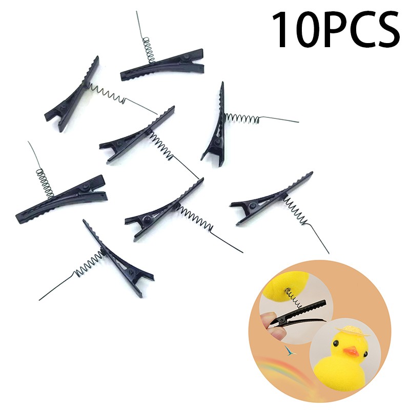 10PCS 4cm Black Metal Hair Clip With Tip Spring Crocodile Clip DIY ...