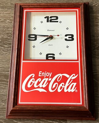 Vintage Coca-Cola Hanover Quartz Analog Clock Wood Frame | eBay