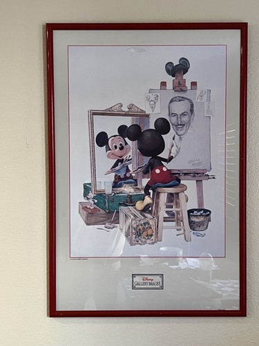 WALT DISNEY FRAMED FINE ART POSTER MICKEY MOUSE DRAWING PAINTING ART | eBay