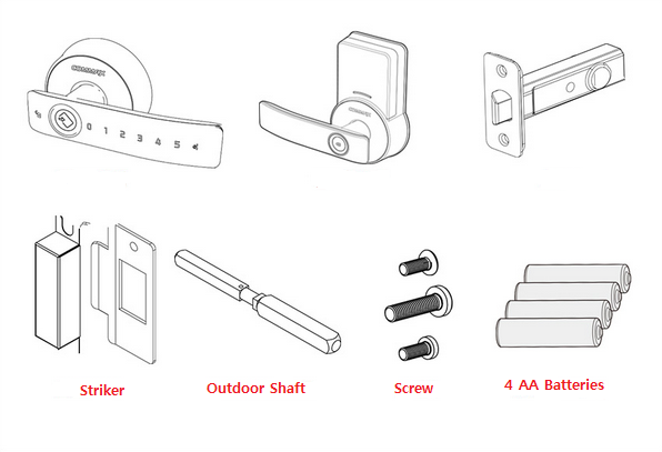 COMMAX CDL-110WL Doorlock for Wooden doors fingerprint Digital Smart ...
