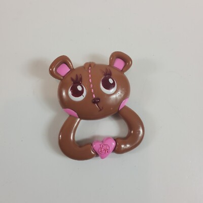 Hasbro Baby Alive Brown Teddy Bear Pink Heart Rattle Replacement Toy ...