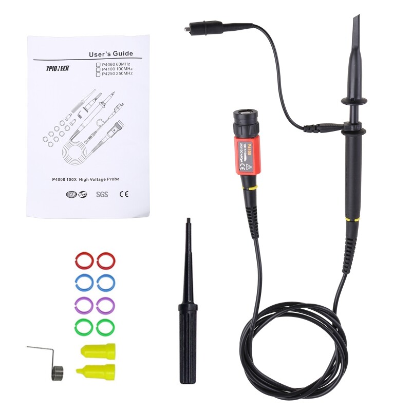100X Oscilloscope Clip Probe with Accessory Kit Voltage 2KV 100MHz ...